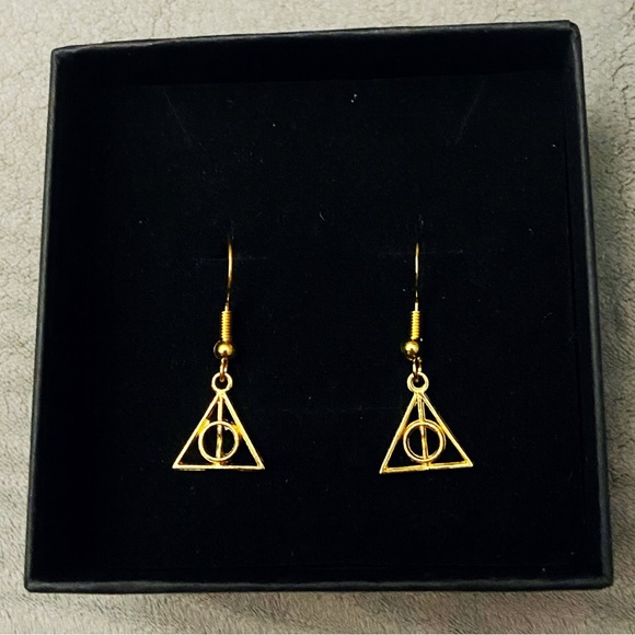 Warner Bros. | Jewelry | Deathly Hallows Harry Potter Gold Tone Dangle ...